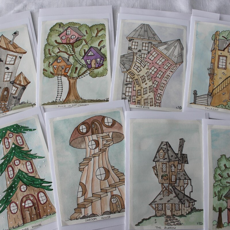 Wonky Houses - Etsy