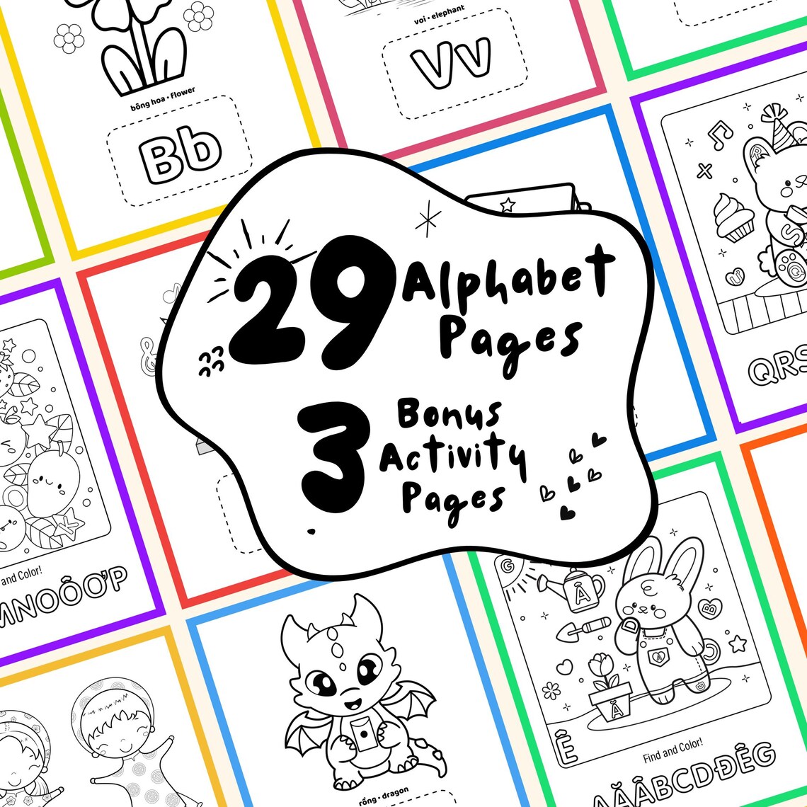 Vietnamese Alphabet Coloring Book for Kids [PDF Download] From Mommy ...