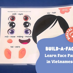 Build A Face Kid's Activity | Learn Body Parts in Vietnamese - Face ...