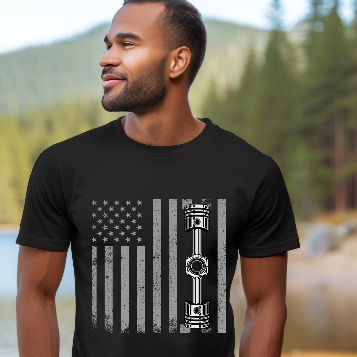 Mechanical Shirt, Mechanic Shirt With Flag, Shirt for Mechanics, Piston ...