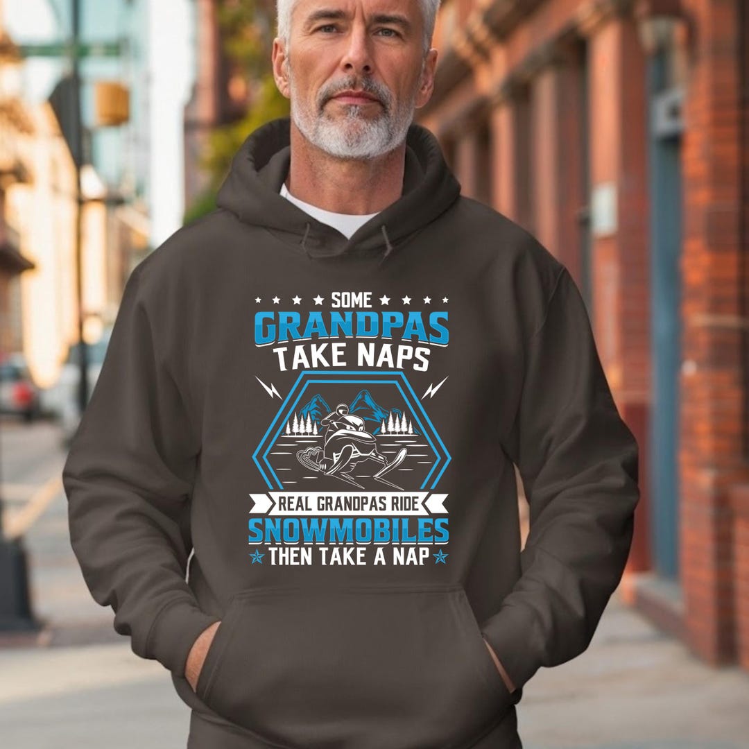 Grandpa Snowmobile Hoodie , Snowmobiling Winter Sweatshirt, Christmas ...