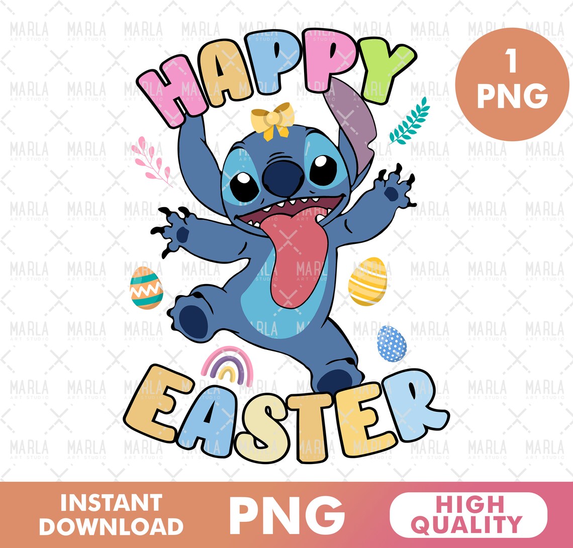 Stitch Happy Easter Png, Lilo and Stitch Easter Png, Easter Vibes Png ...