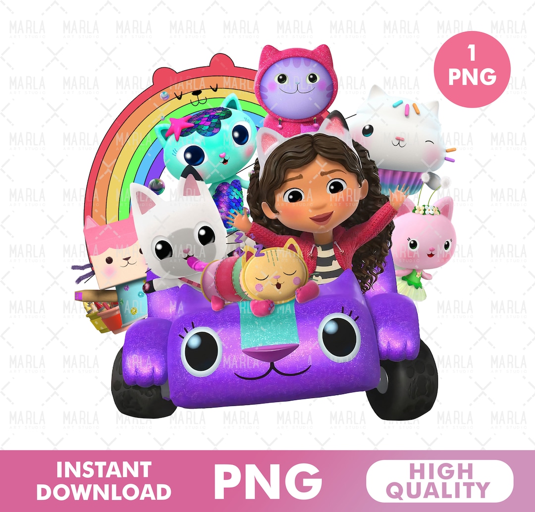 Maison de poupée Gabbys PNG, Invitation d'anniversaire Gabbys, voiture ...