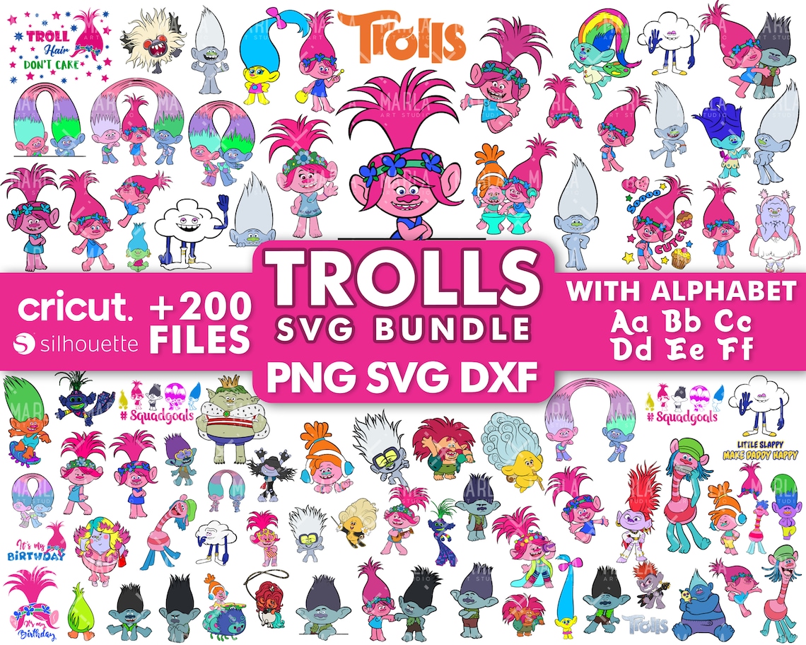 Trolls SVG Bundle, Trolls Png, Svg for Cricut, Poppy Troll Svg, Trolls ...