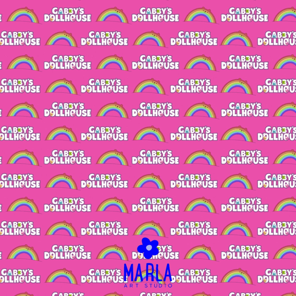 Gabbys Dollhouse Digital Papers, Gabby Dollhouse Seamless Pattern ...