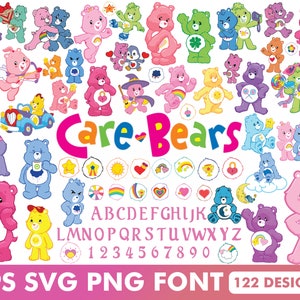 120 Care Bears SVG Bundle, Layered Design, Care Bears Png, Clipart ...