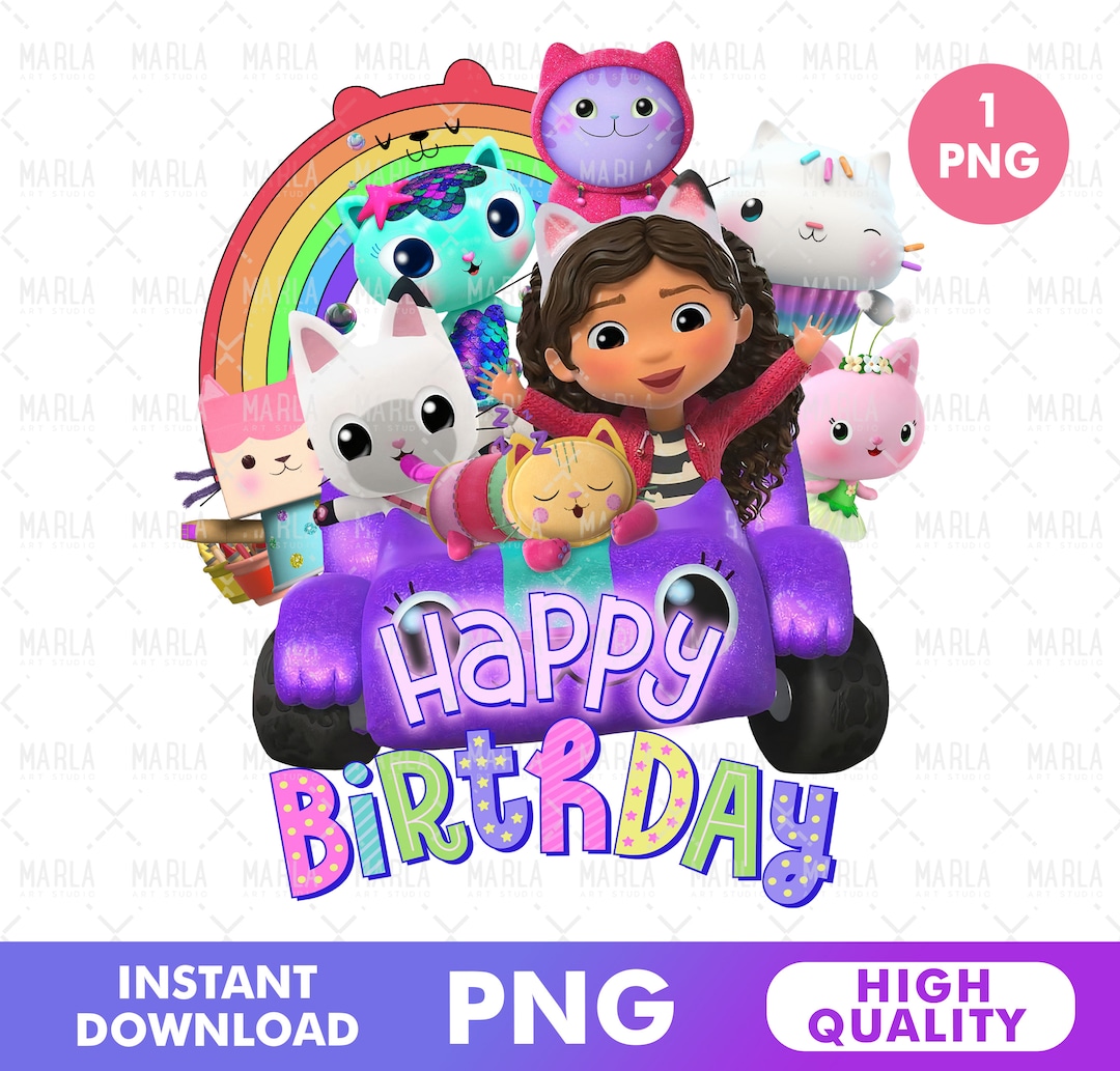 Gabby Dollhouse PNG, Gabbys Birthday Invitation, Gabby Clipart, Gabby ...