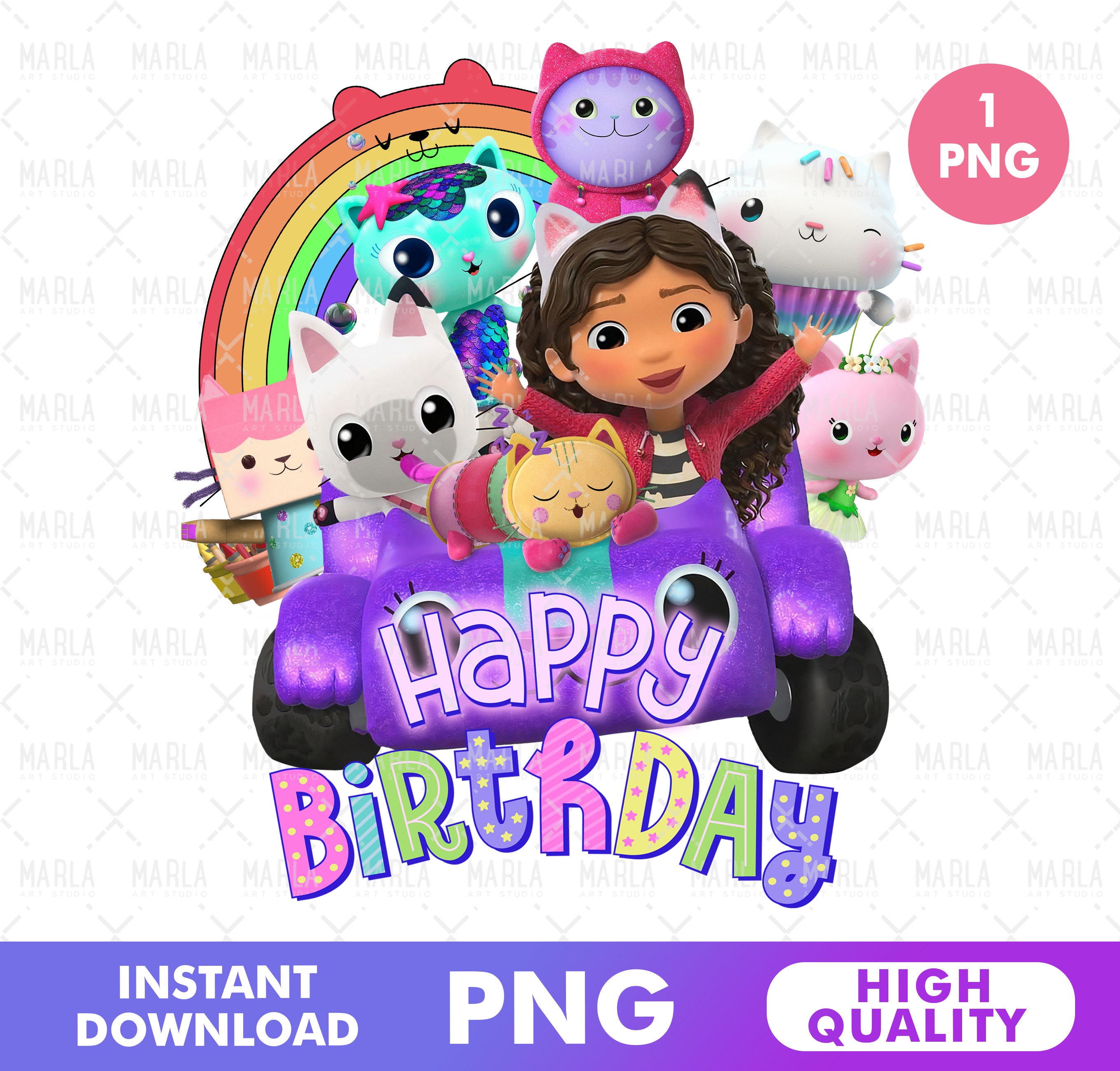 Gabby Dollhouse PNG, Gabbys Birthday Invitation, Gabby Clipart, Gabby ...