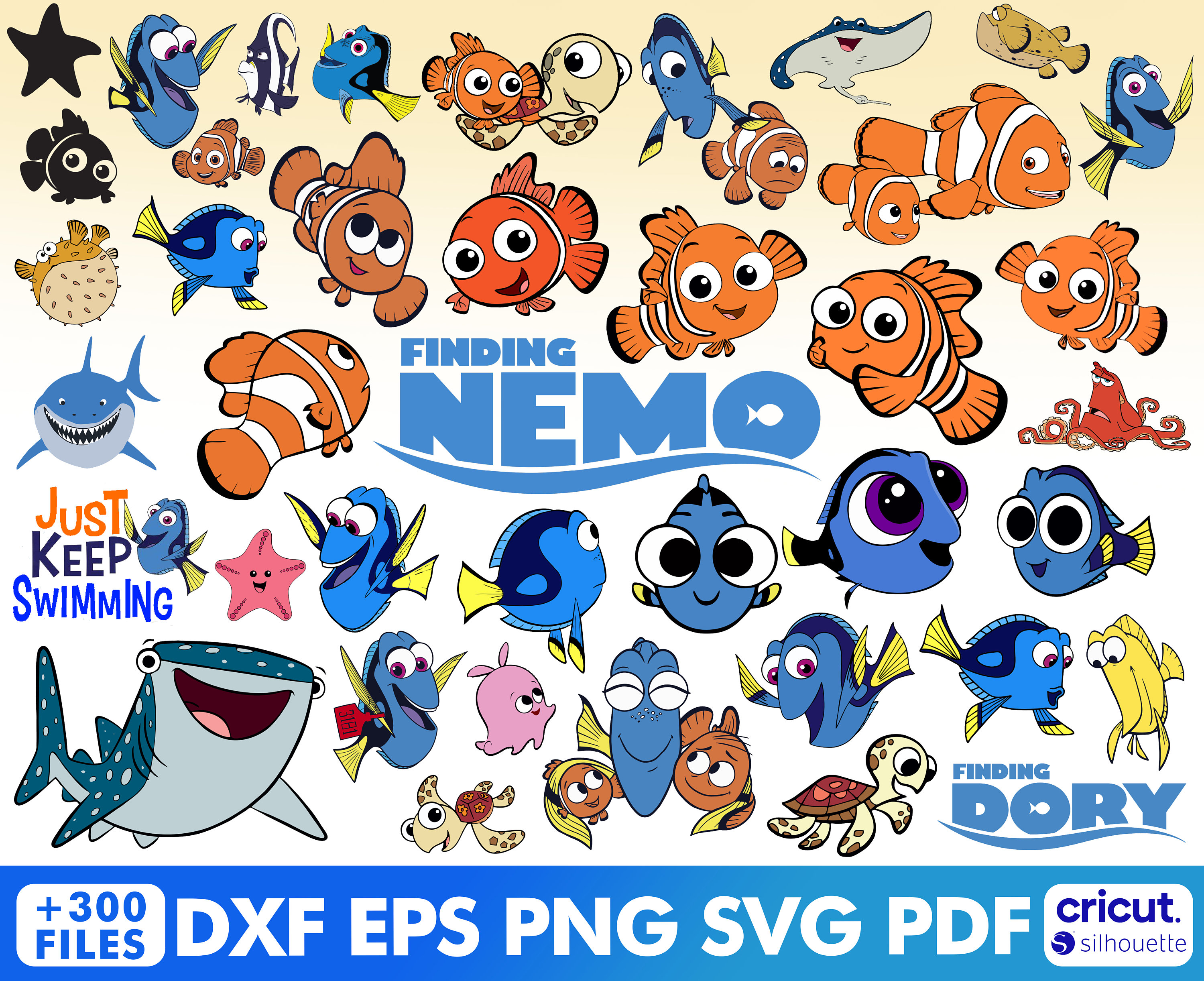 Nemo Bundle Layered SVG, Nemo PNG, Finding Nemo Clipart for Cricut ...