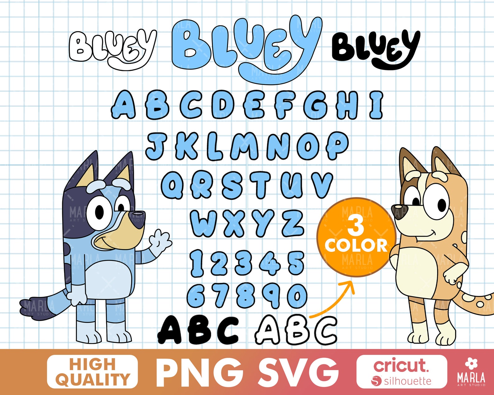 Blue Dog Font Pack, Blue Dog Alphabet, Blue Dog SVG, Kids Font, Digital ...