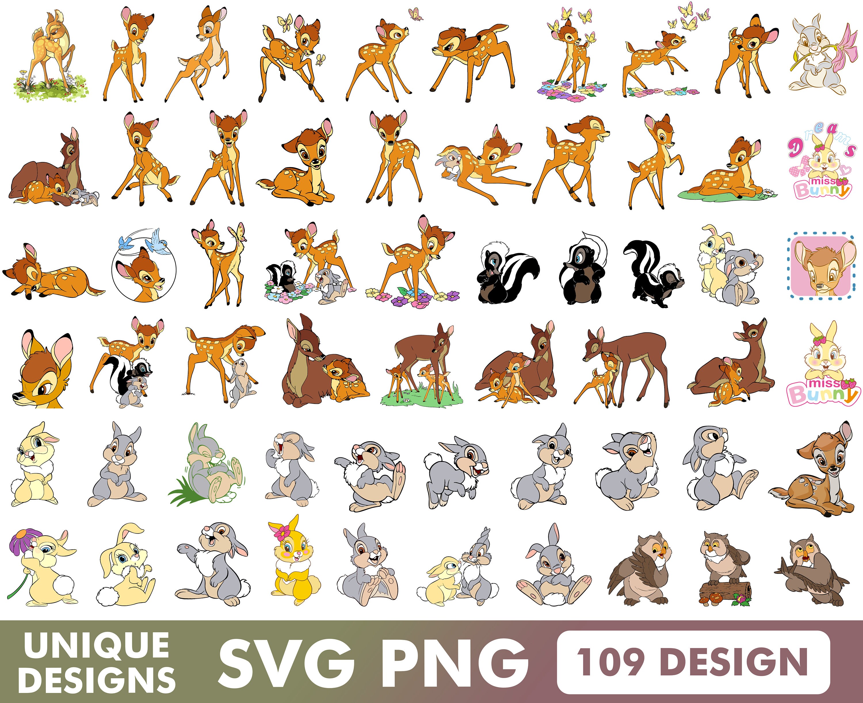 109 Bambi Svg Design, Easy to Use 109 High Quality Designs, Bambi Png ...
