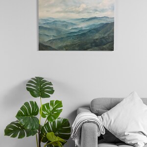 Smokey Mountains Vintage Style Wall Art Print | Blue Ridge Mountains ...
