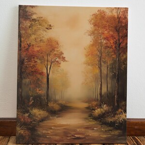 Fall Landscape Oil Painting Print | Tree Lined Path, Autumn Colors ...