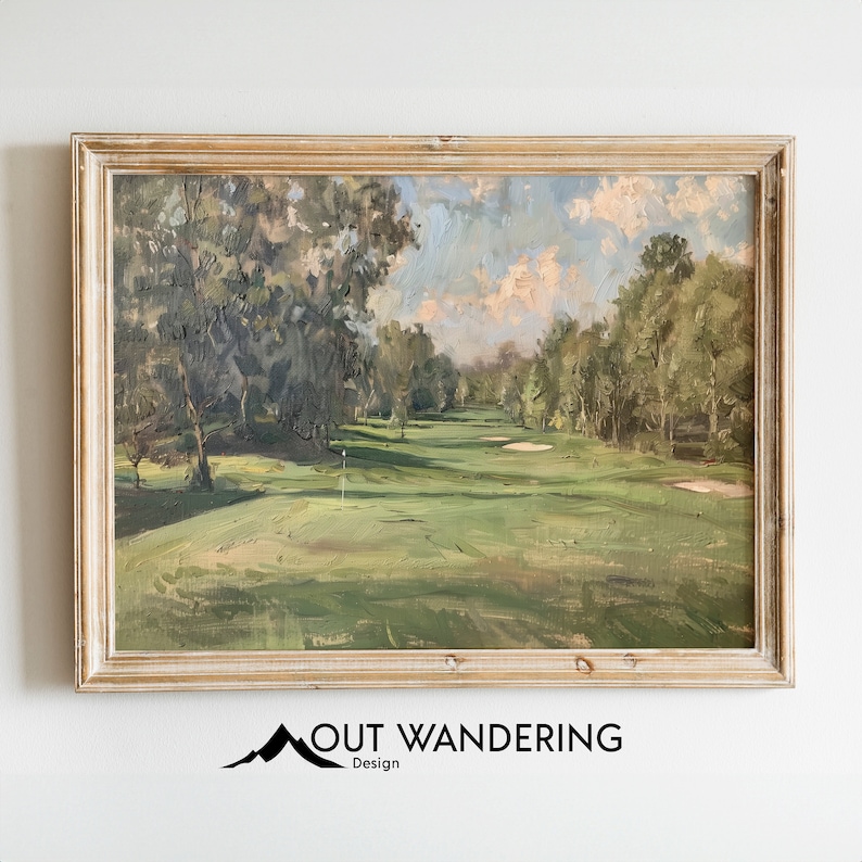 Vintage Golf Course Oil Painting | Impressionistic Art Print ...