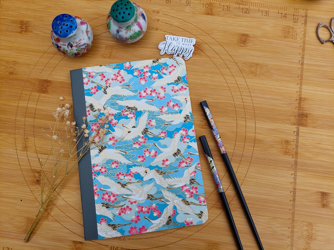 Grid Japanese Notebook, Japanese Bullet Journal, Chiyogami Notebook ...