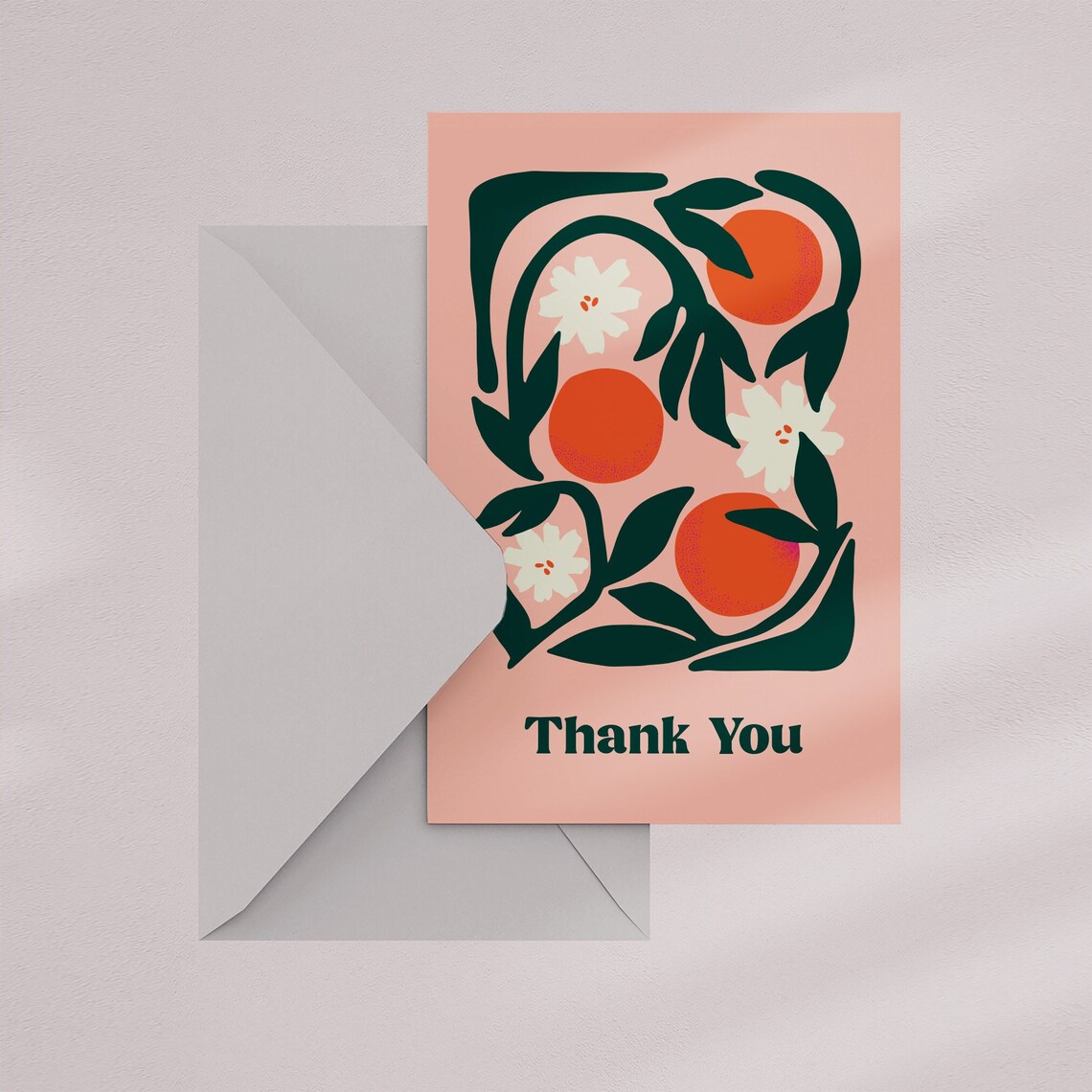 Vibrant Botanical Thank You Card, Colorful Thank You, Floral Card of ...