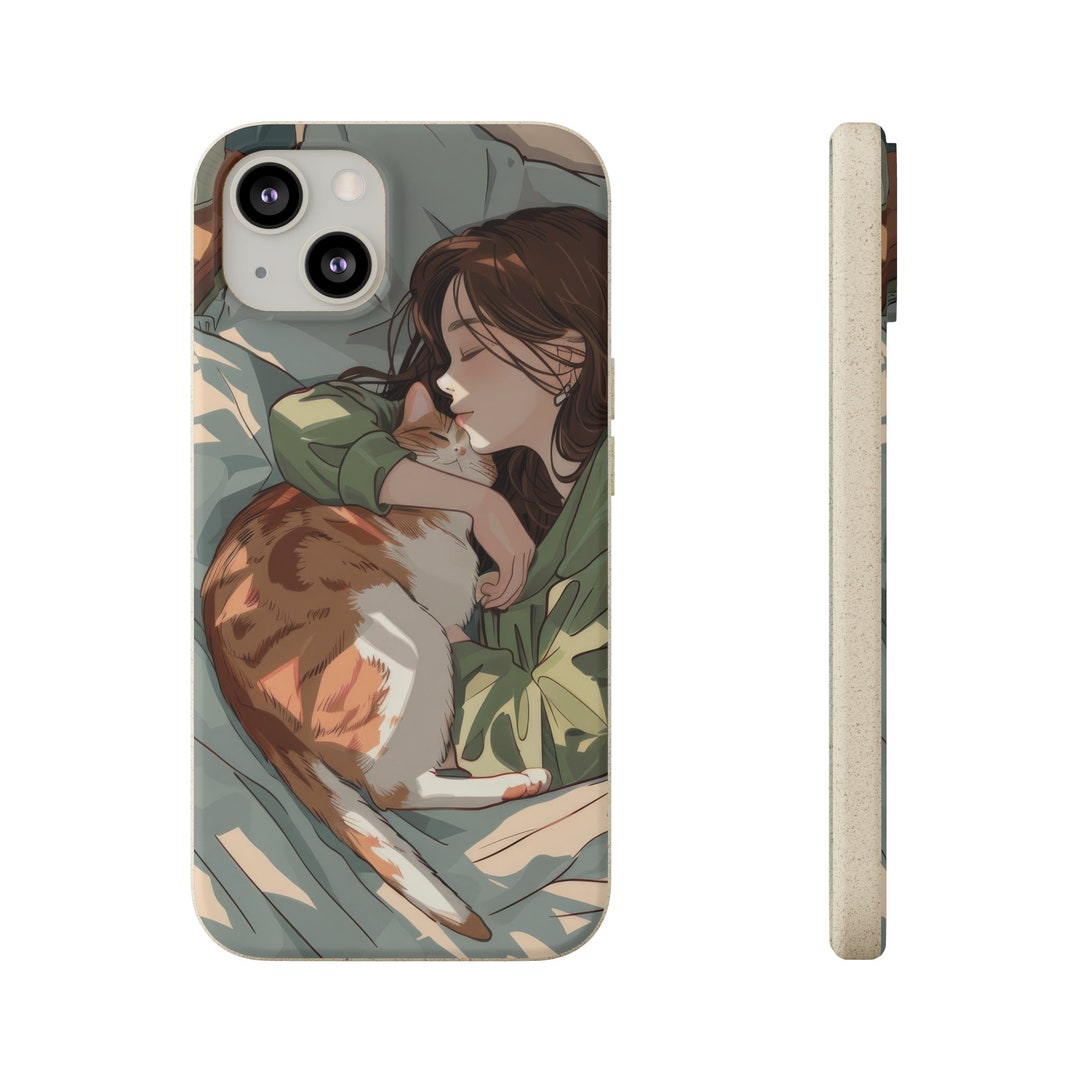 Girl Cuddling Her Cat in Bed, Lofi, Warm Mood, Gentle, Calm, iPhone ...