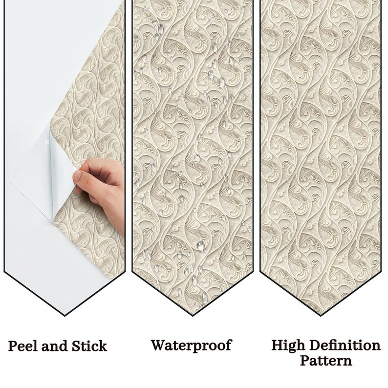 Modern Carved Plaster Wallpaper – 3D Textured Swirl Peel and Stick Wall ...