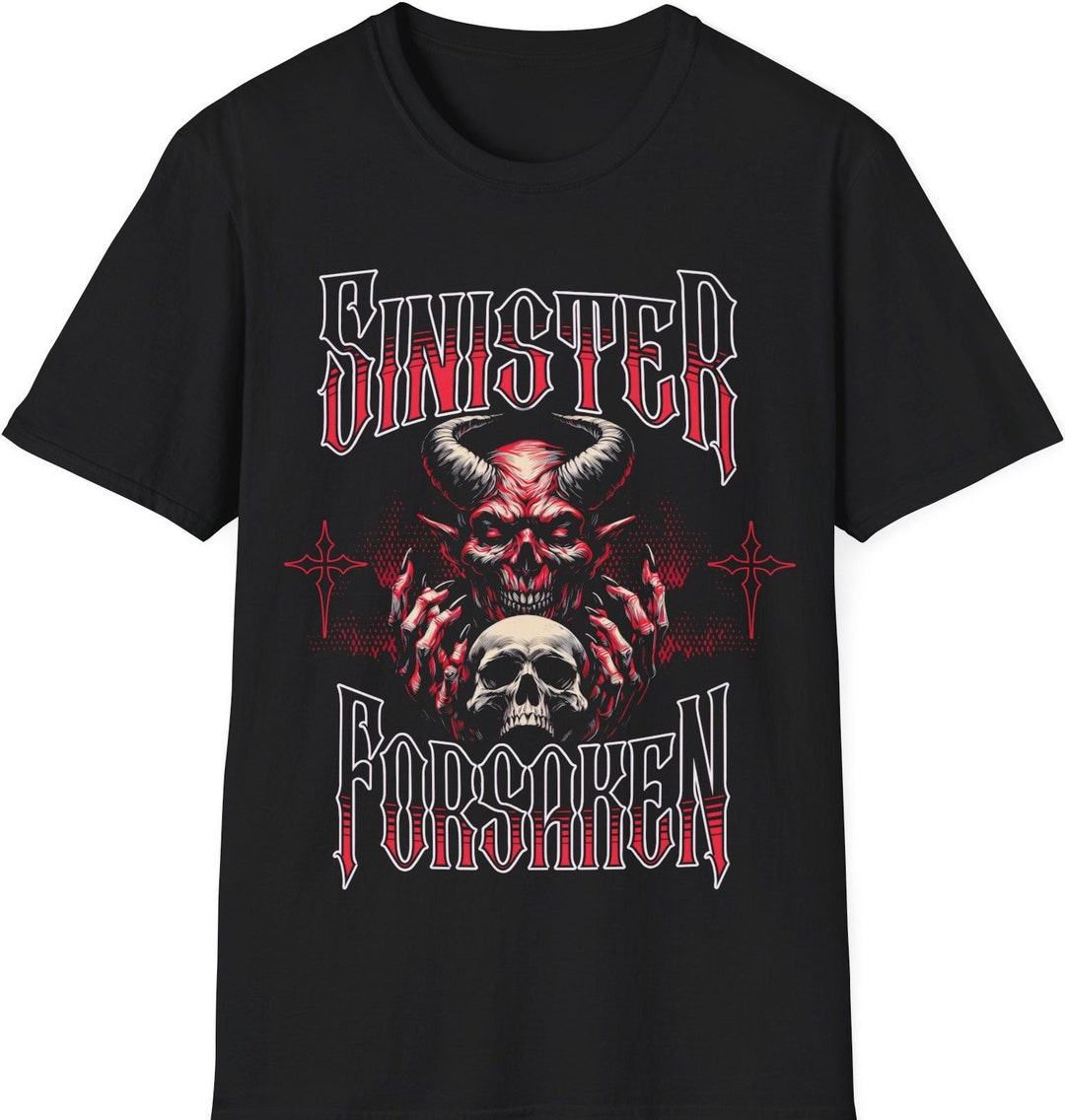 Sinister Forsaken Devil T-shirt, Devil Graphic Tee, Unique Devil Shirt ...
