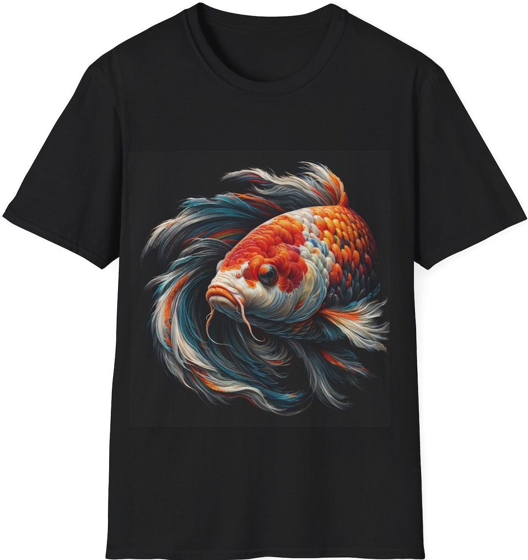 Colorful Koi Fish T-shirt, Japanese Fish, Koi Fish Print, Koi Fish Art ...