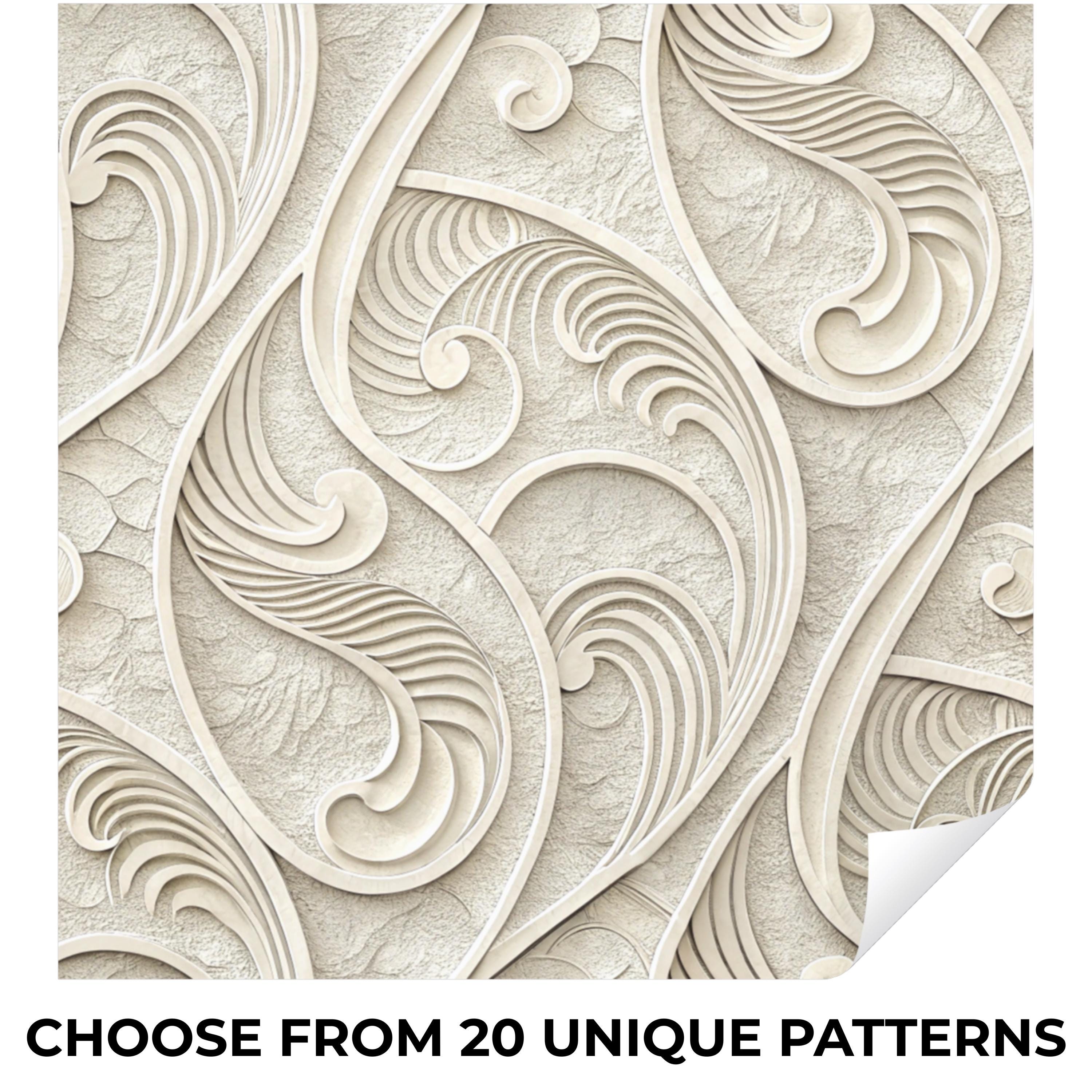 Modern Carved Plaster Wallpaper – 3D Textured Swirl Peel and Stick Wall ...