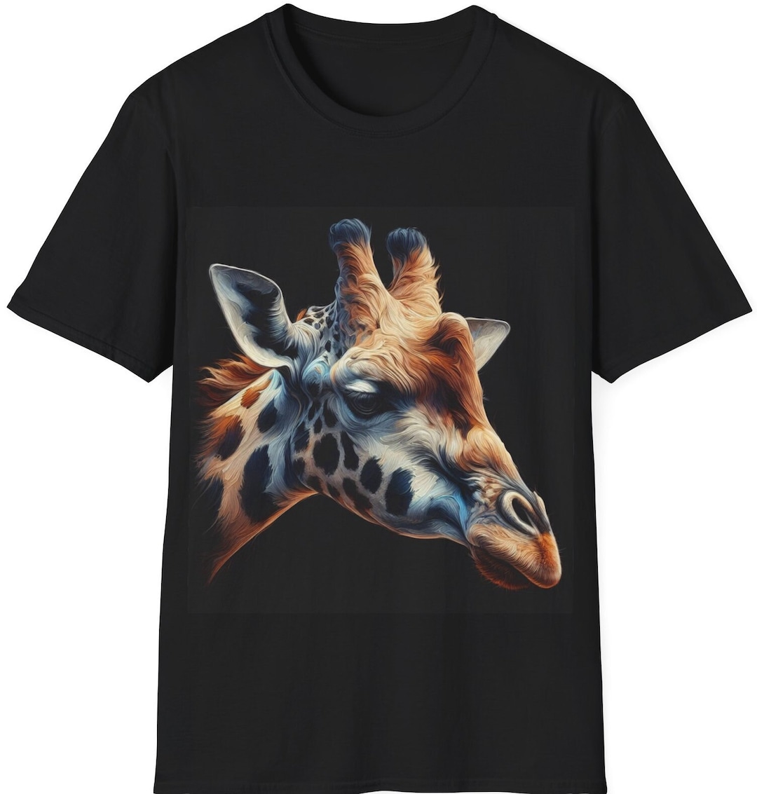 Giraffe T-shirt, Giraffe Graphic Tee, Giraffe Face Shirt, Painted ...