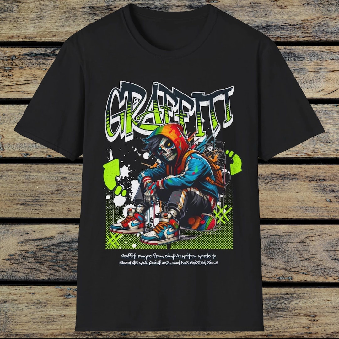 Graffiti Skullboy T-shirt, Graffiti Urban Style Tee, Graffiti Style ...