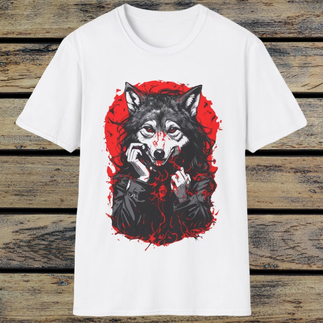 Human Wolf T-shirt, Wolf Art T-shirt, Wolf Graphic Tee, Wolf Design ...