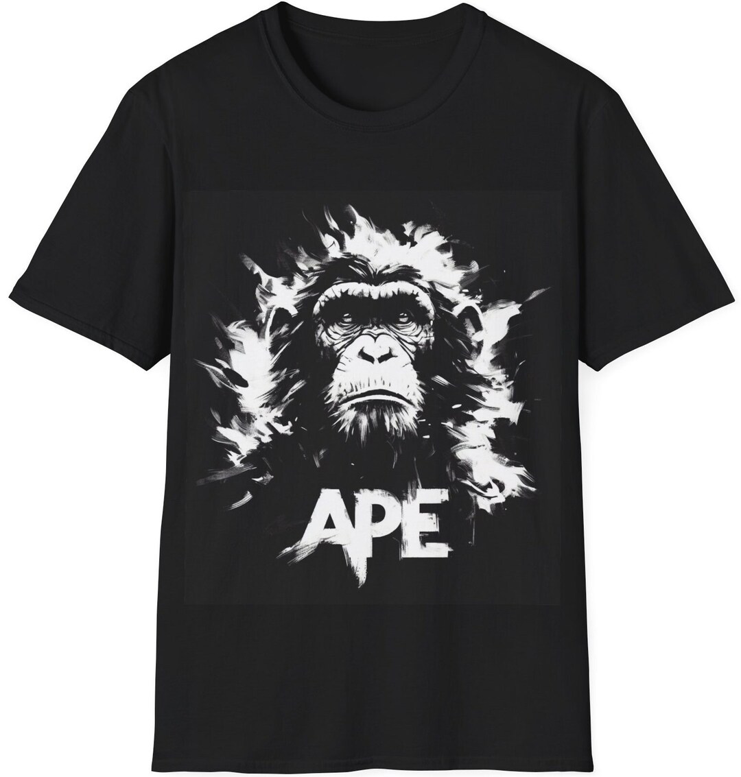Monkey T-shirt, Ape T-shirt, Monkey Animal Tee, Graphic Monkey Shirt ...