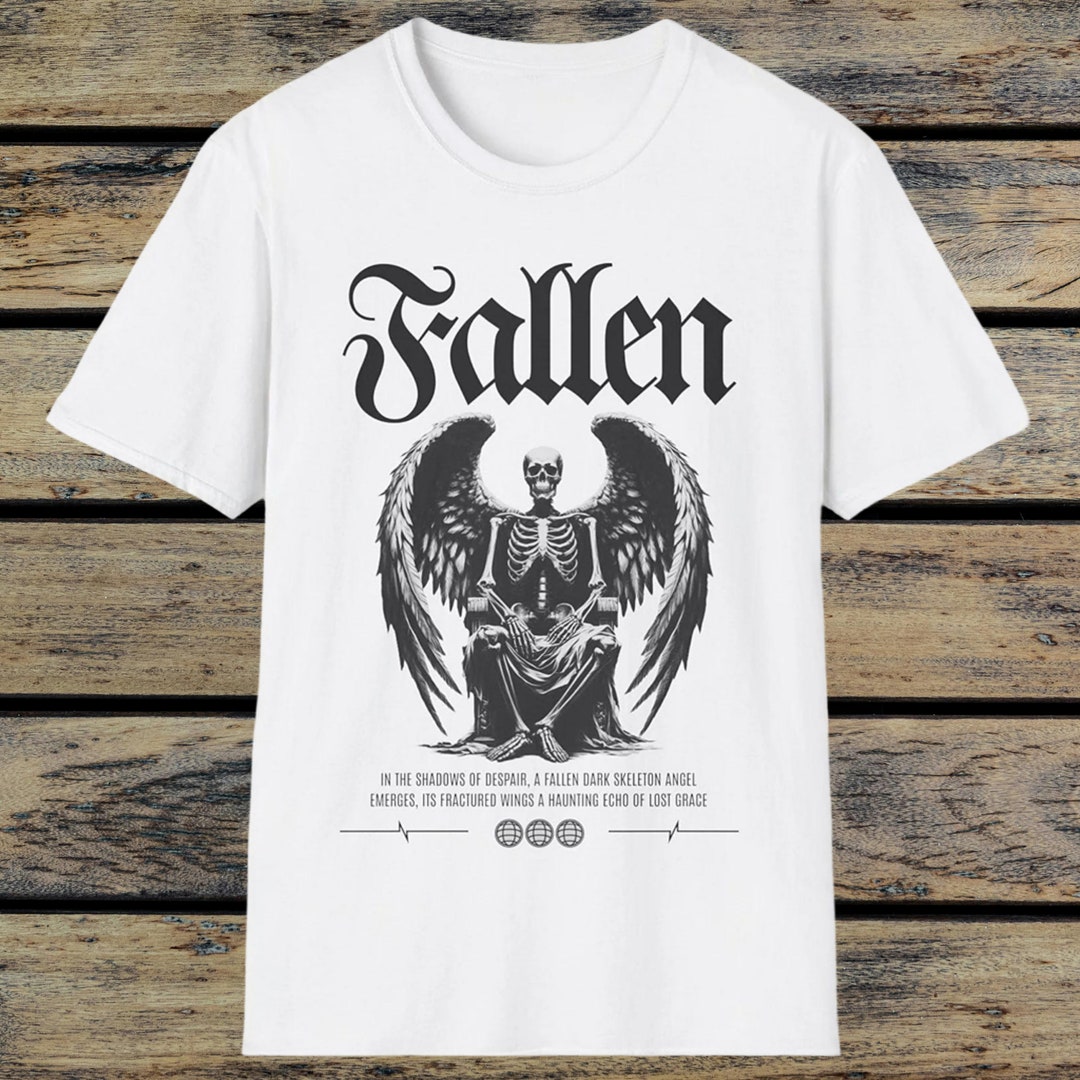 Fallen Skeleton Angel T-shirt, Gothic T-shirt, Alternative Style Shirt ...