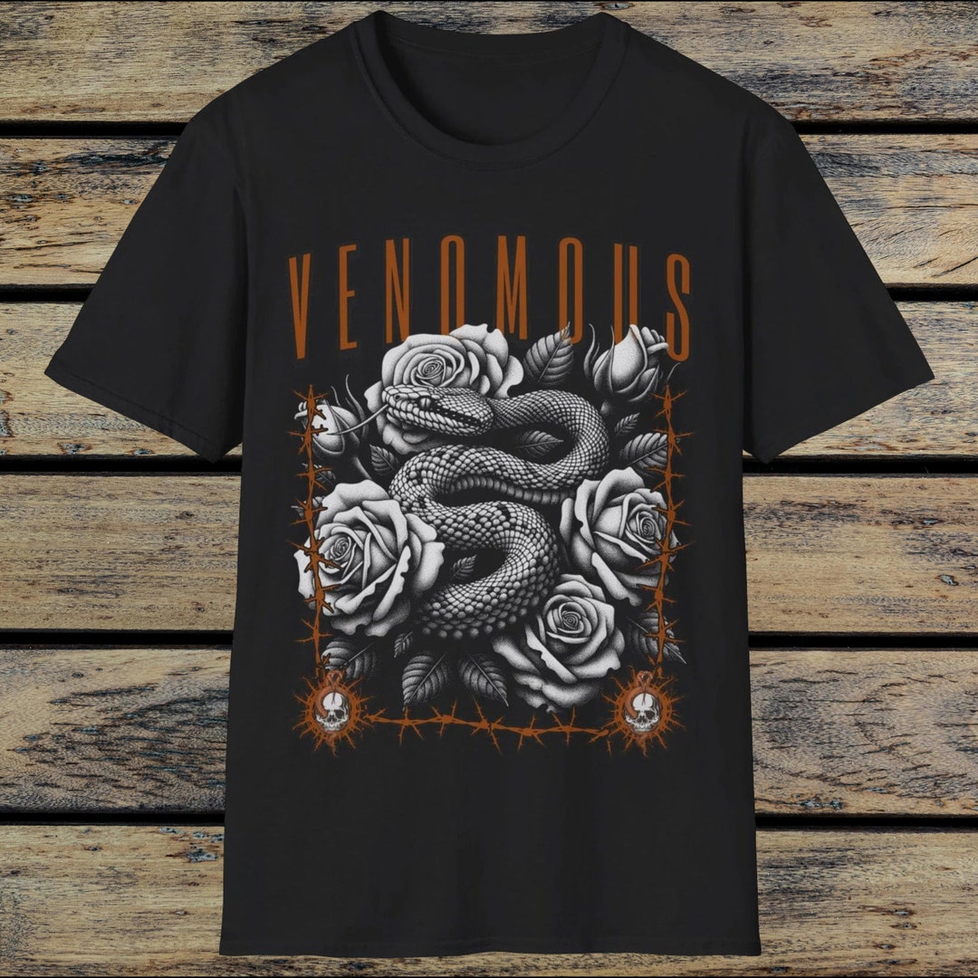 Venomous Snake Tee-shirt, Snake Tee Shirt, Rattler Tee Shirt, Unique ...
