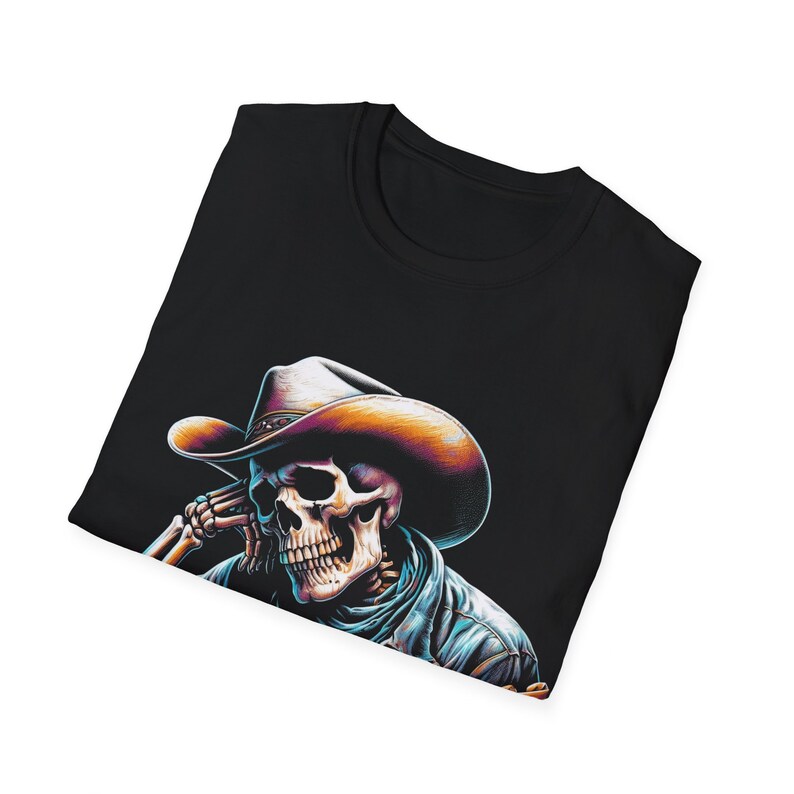 Cowboy Skeleton Skull T-shirt, Skeleton Cowboy Shirt, Skeleton Graphic ...