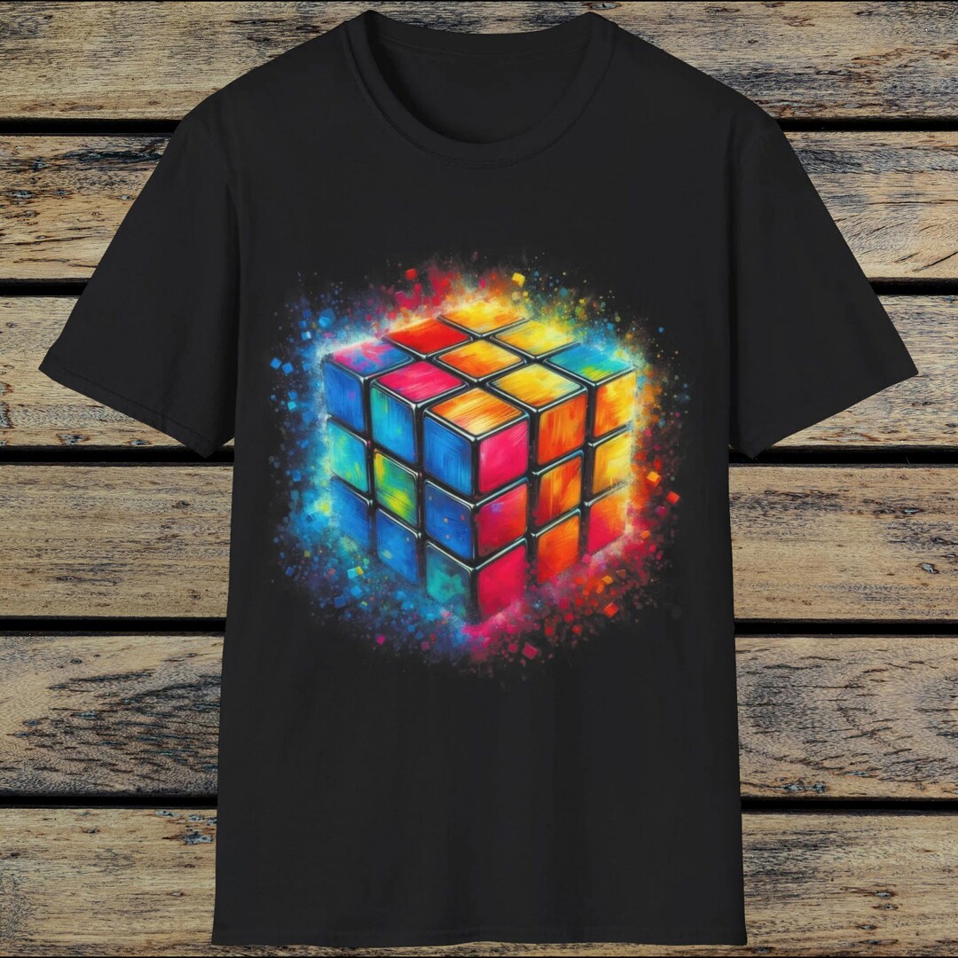 Abstract Colorful Rubiks Cube T-shirt, Rubiks Cube Shirt, Rubik's Cube ...