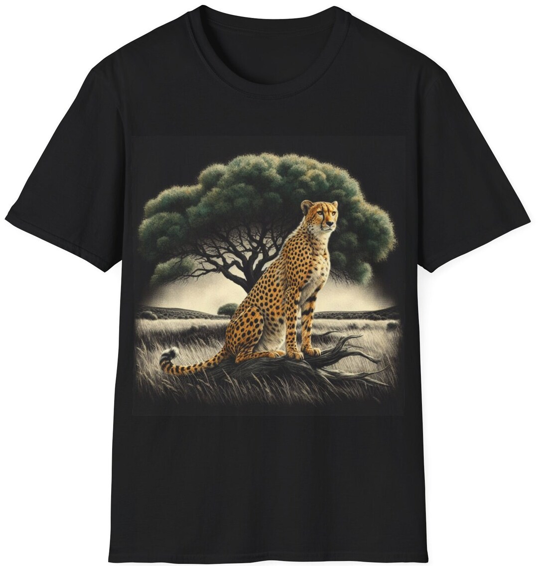 Cheetah T-shirt, Big Cat Tee, Savannah Animal T Shirt, Gepard Leopard ...