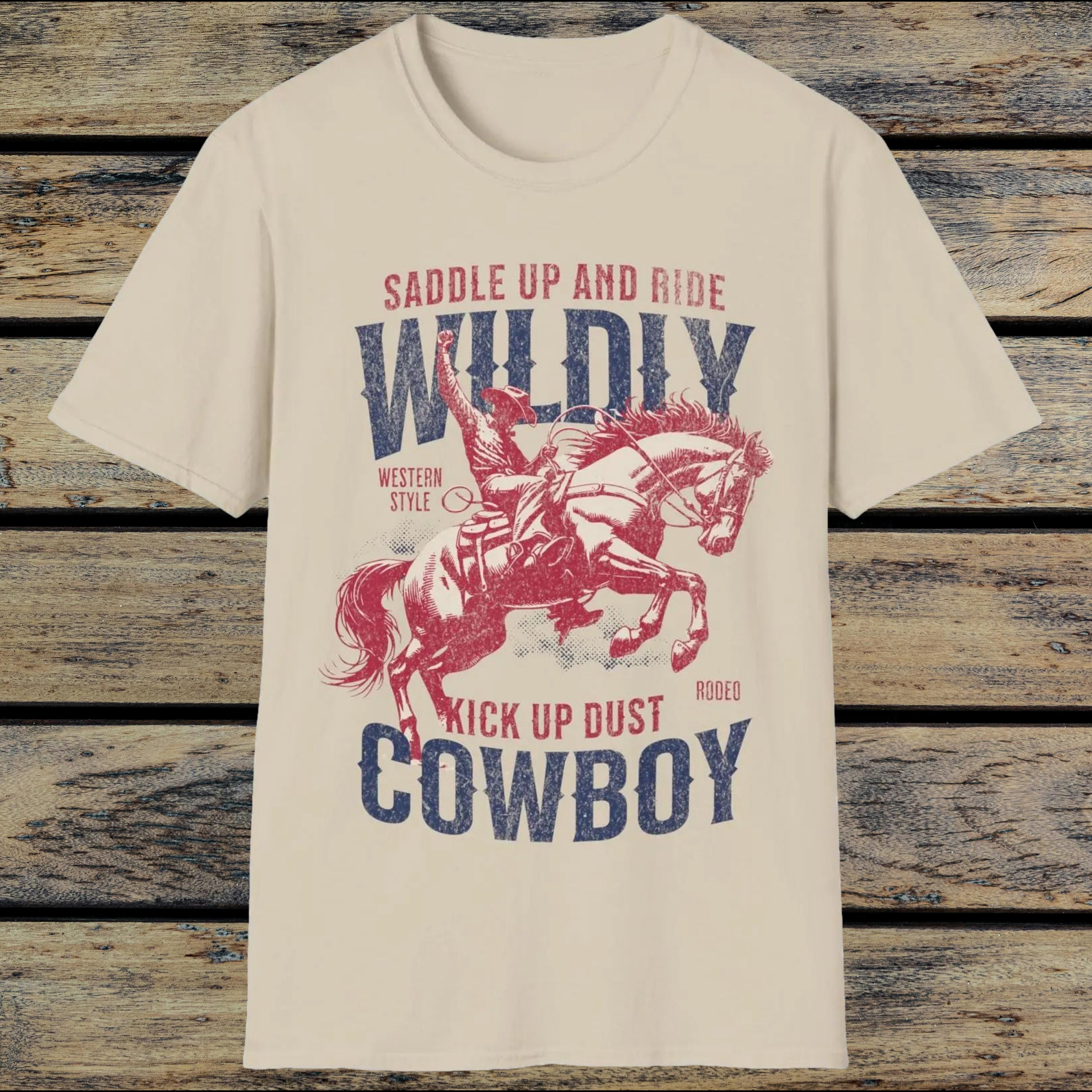 Wildly Rodeo Cowboy T-shirt, Vintage Western Shirt, Rodeo Western Shirt ...