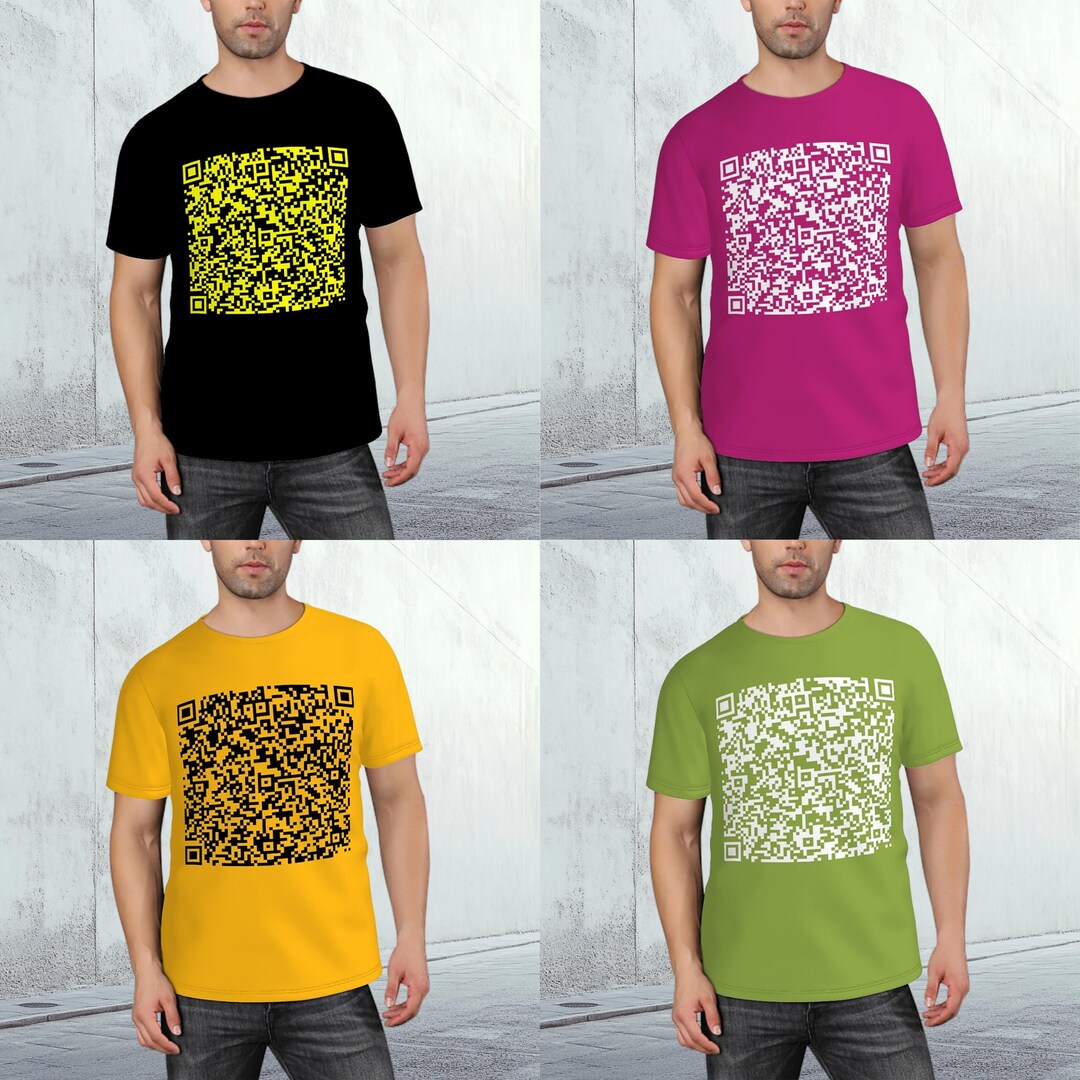 Personalized QR Code Print T-shirt, Custom QR Code Tee, Scan Me T-shirt ...