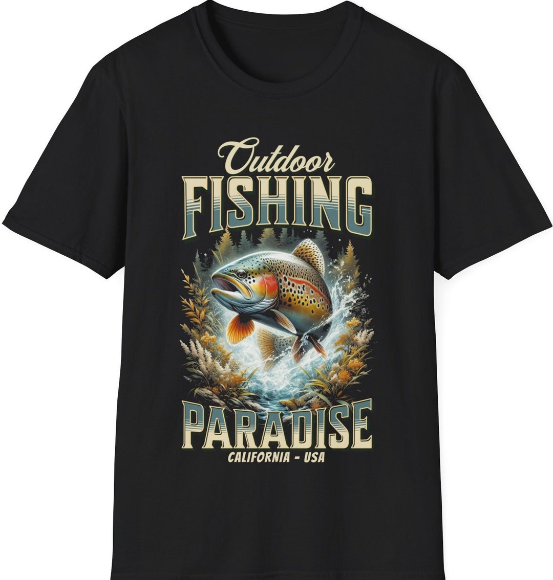 Outdoor Fishing Paradise Trout T-shirt, Trout Shirt, Rainbow Trout, Fly ...