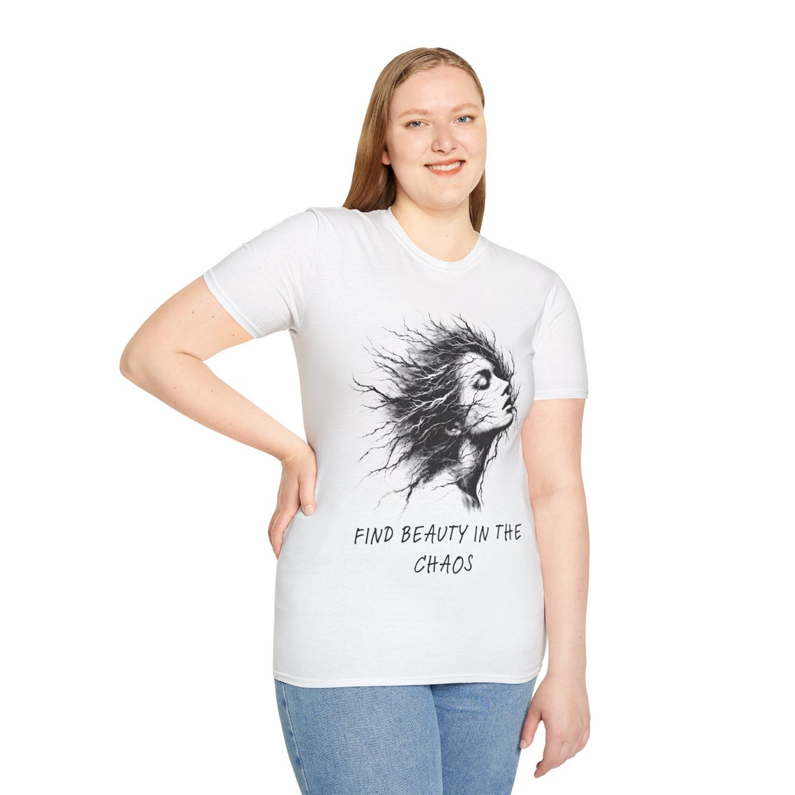 Women Abstract T-shirt, Women Art Graphic Shirt, Unique Women Tee ...