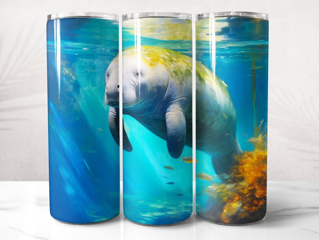 Manatee Tumbler Wrap PNG Design, Manatee Tumbler Wrap 20 Oz Skinny ...