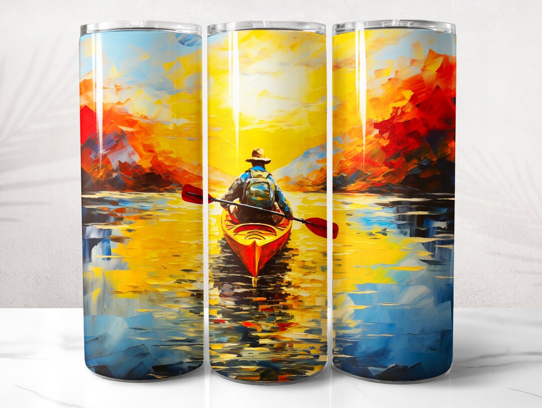 Kayak Tumbler Wrap PNG Design, Kayak Tumbler Wrap 20 Oz Skinny Tumbler ...