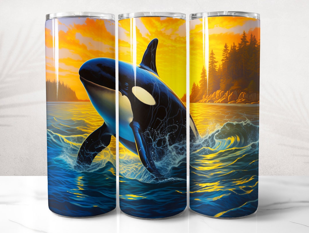Orca Tumbler Wrap PNG Design, Orca Tumbler Wrap 20 Oz Skinny Tumbler ...