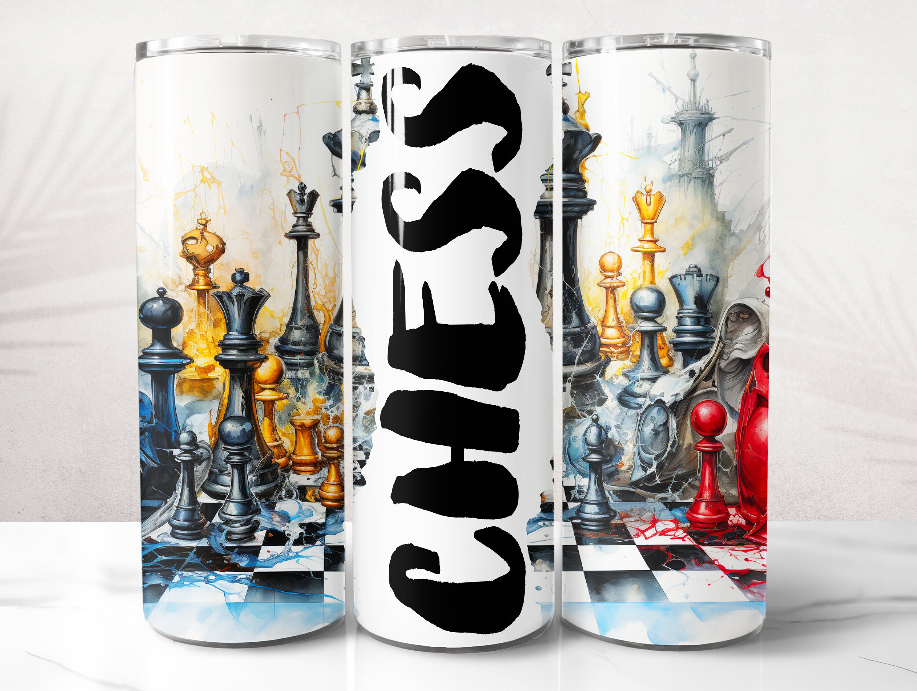 Chess Tumbler Wrap PNG Design, Chess Tumbler Wrap 20 Oz Skinny Tumbler ...