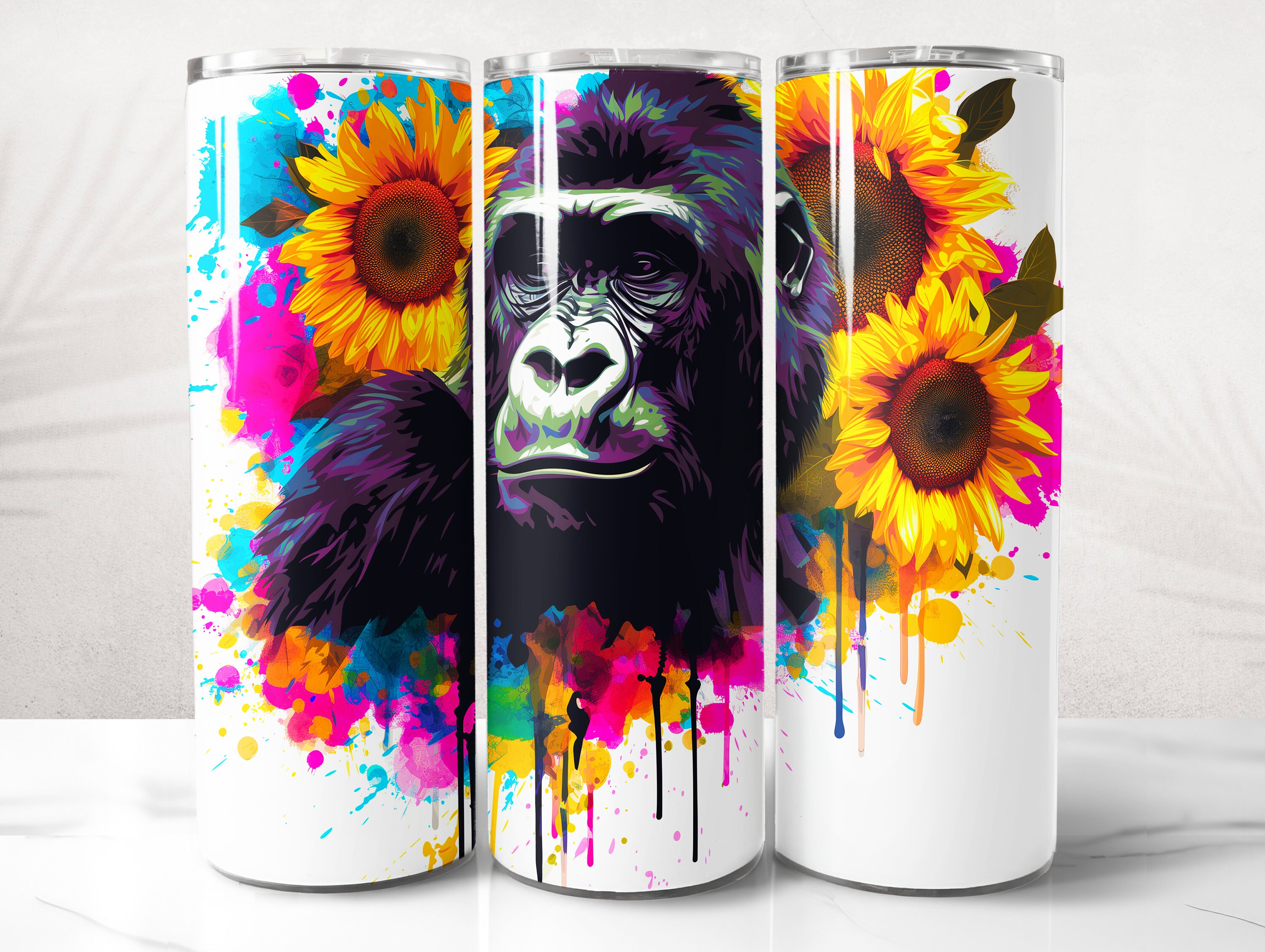 Gorilla Tumbler Wrap PNG Design, Gorilla Tumbler Wrap 20 Oz Skinny ...
