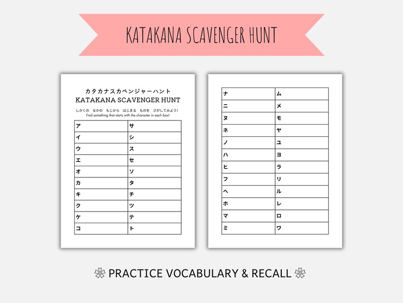 Hiragana Katakana Romaji Practice Game Bundle, Japanese Alphabet ...