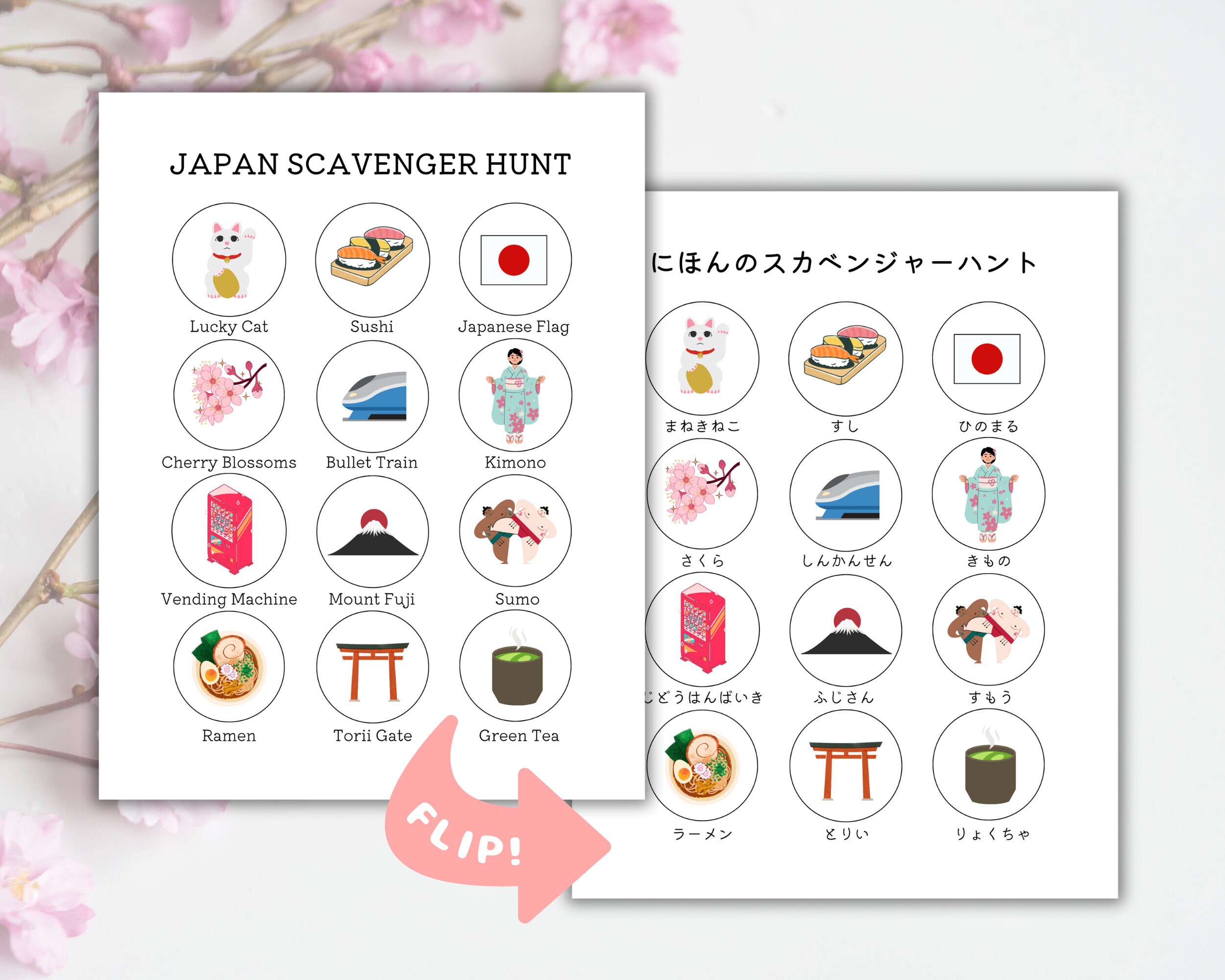 Bilingual Japan Scavenger Hunt in Japanese and English, Tokyo Travel ...