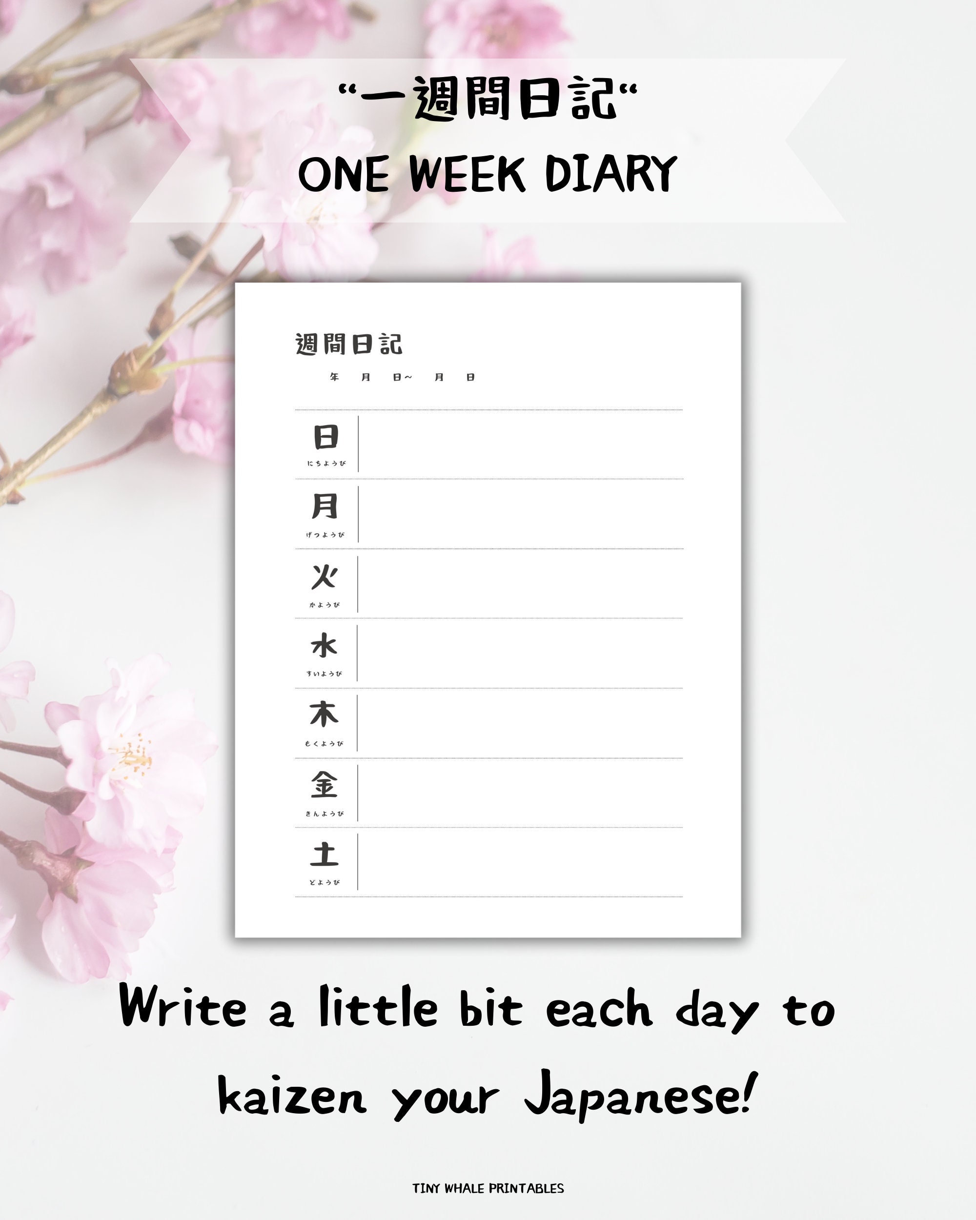 Japanese Diary Journal, Hiragana Katakana Kanji Practice, Language ...