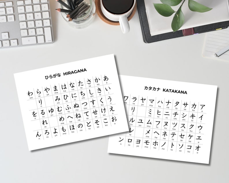 Hiragana and Katakana Basic Charts With Romaji and Stroke Order ...
