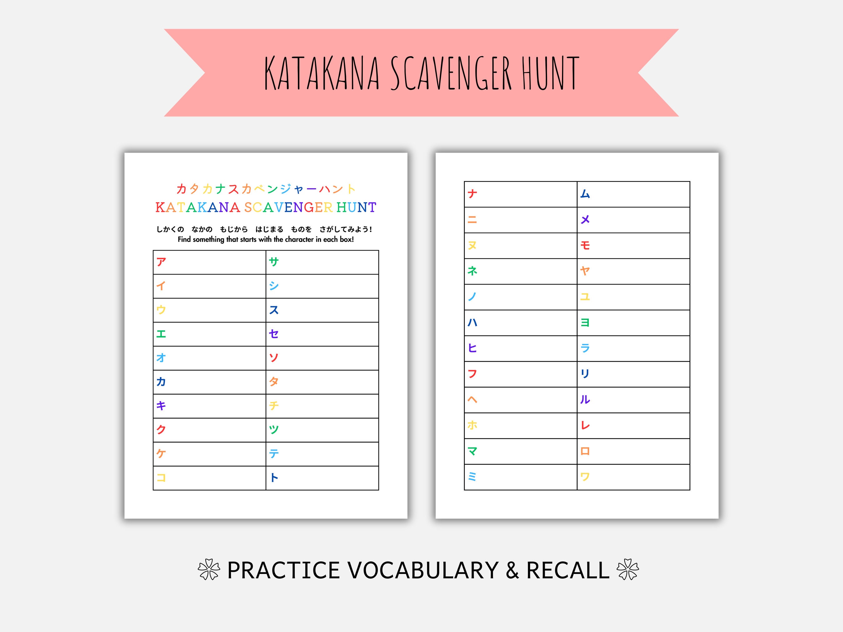 Hiragana Katakana Romaji Practice Game Bundle, Japanese Learning ...