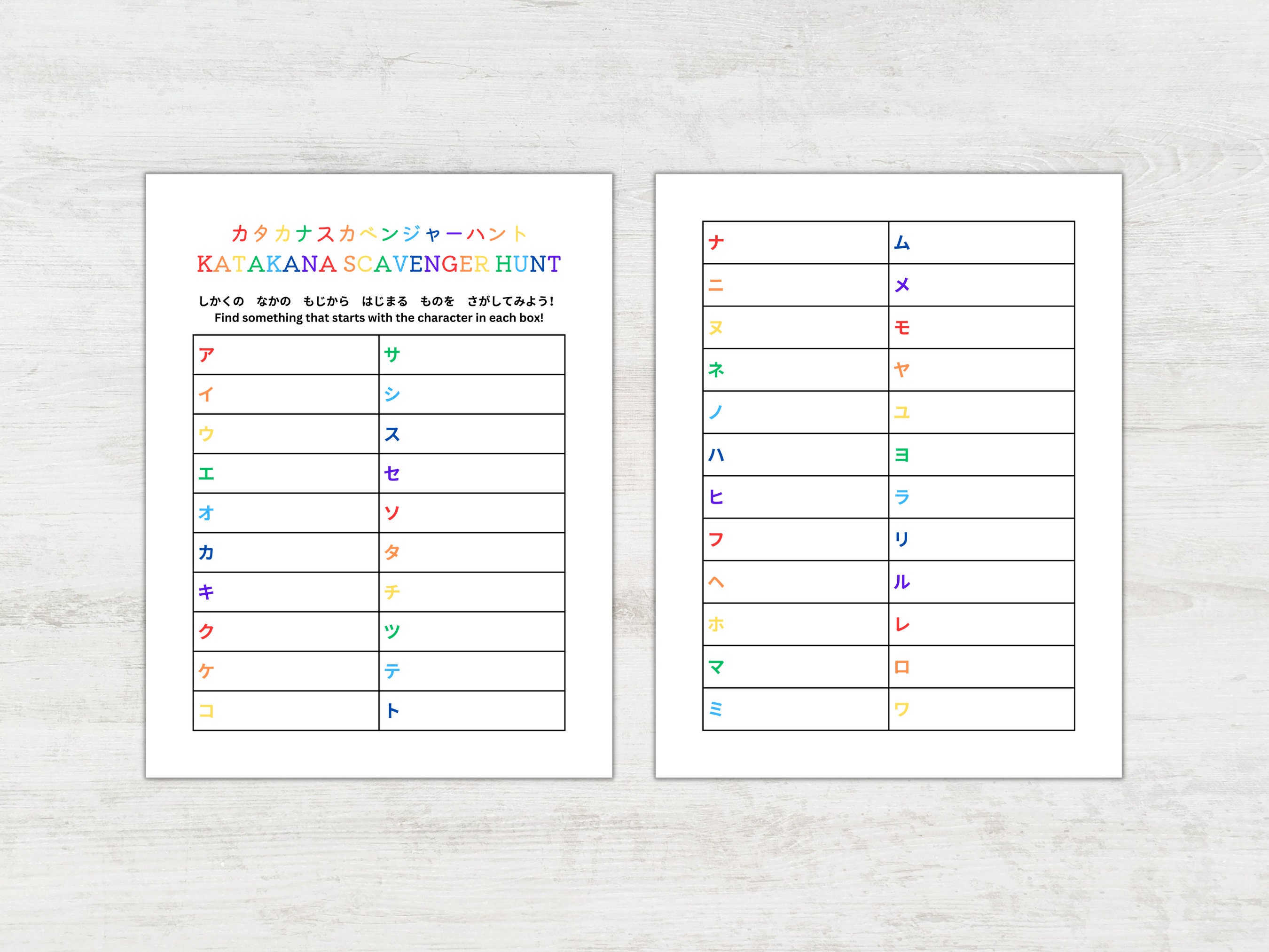 Hiragana Katakana Alphabet Scavenger Hunt Bundle, Japanese Study ...