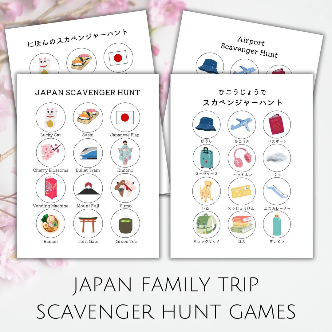 Japan Family Trip Game Bundle - Japanese Culture & Airport Scavenger ...